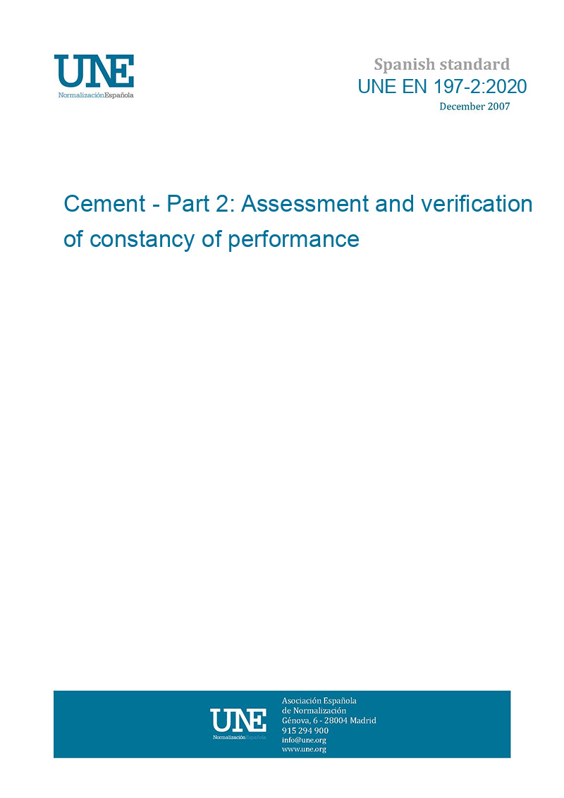 UNE EN 197-2:2020 Cement - Part 2: Assessment and verification of ...