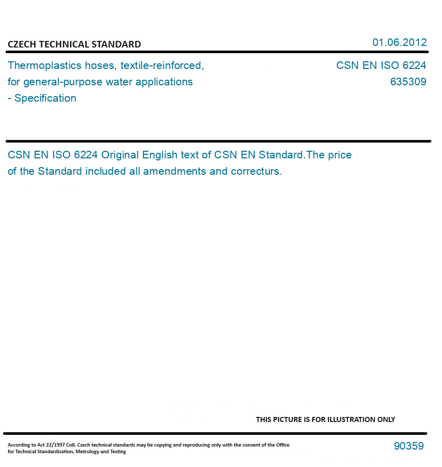 CSN EN ISO 6224 - Thermoplastics hoses, textile-reinforced, for general ...