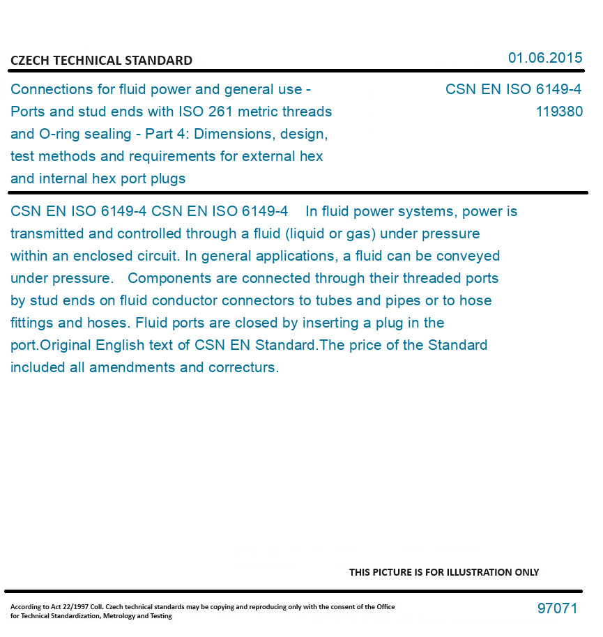 CSN EN ISO 6149-4 - Connections for fluid power and general use - Ports ...