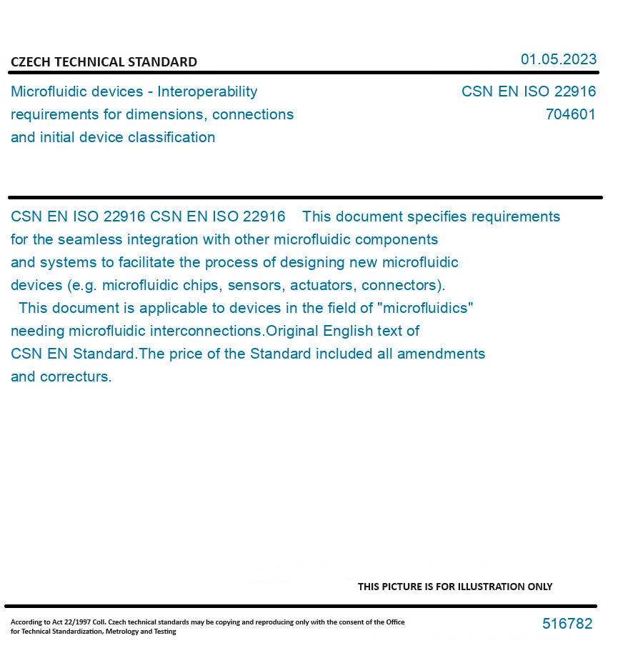 CSN EN ISO 22916 - Microfluidic devices - Interoperability requirements ...