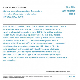 CSN EN 17505 - Soil and waste characterization - Temperature dependent ...