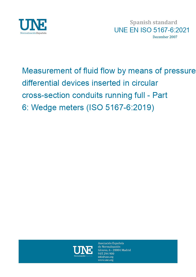 UNE EN ISO 5167-6:2021 Measurement of fluid flow by means of pressure ...