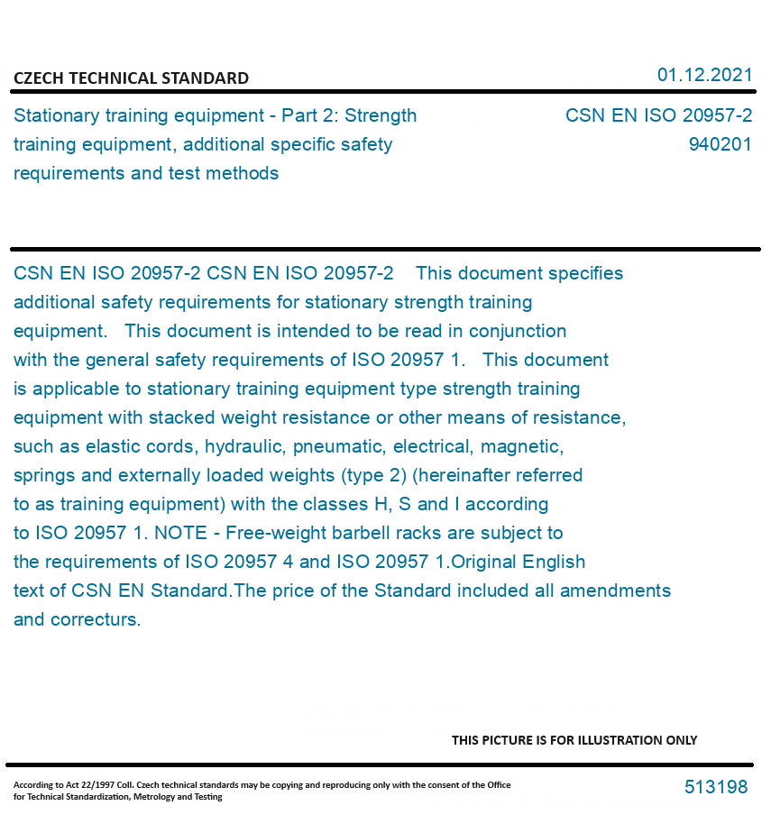 CSN EN ISO 20957-2 - Stationary training equipment - Part 2: Strength ...