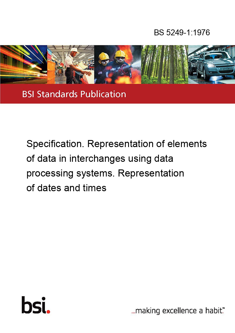 BS 5249-1:1976 Specification. Representation of elements of data in ...