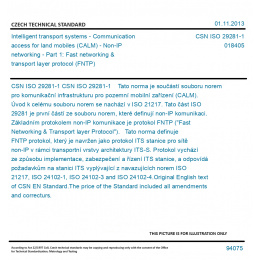 CSN ISO 29281-1 - Intelligent transport systems - Communication access ...