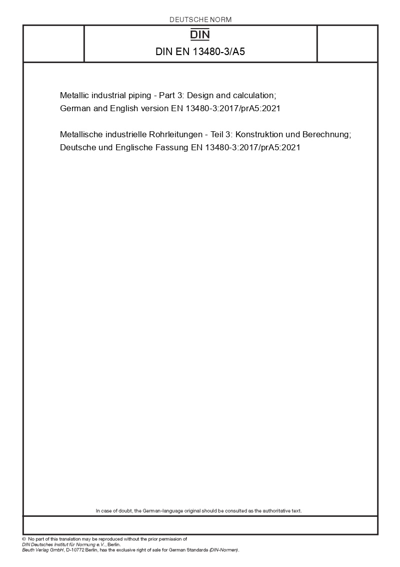 DIN EN 13480-3/A5 - European Standards