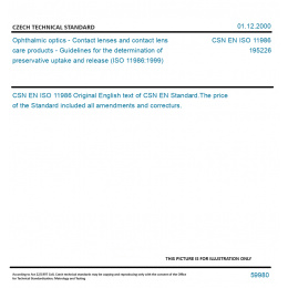 CSN EN ISO 11986 - Ophthalmic optics - Contact lenses and contact lens ...