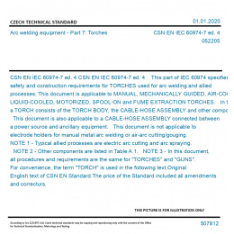 CSN EN IEC 60974-7 ed. 4 - Arc welding equipment - Part 7: Torches