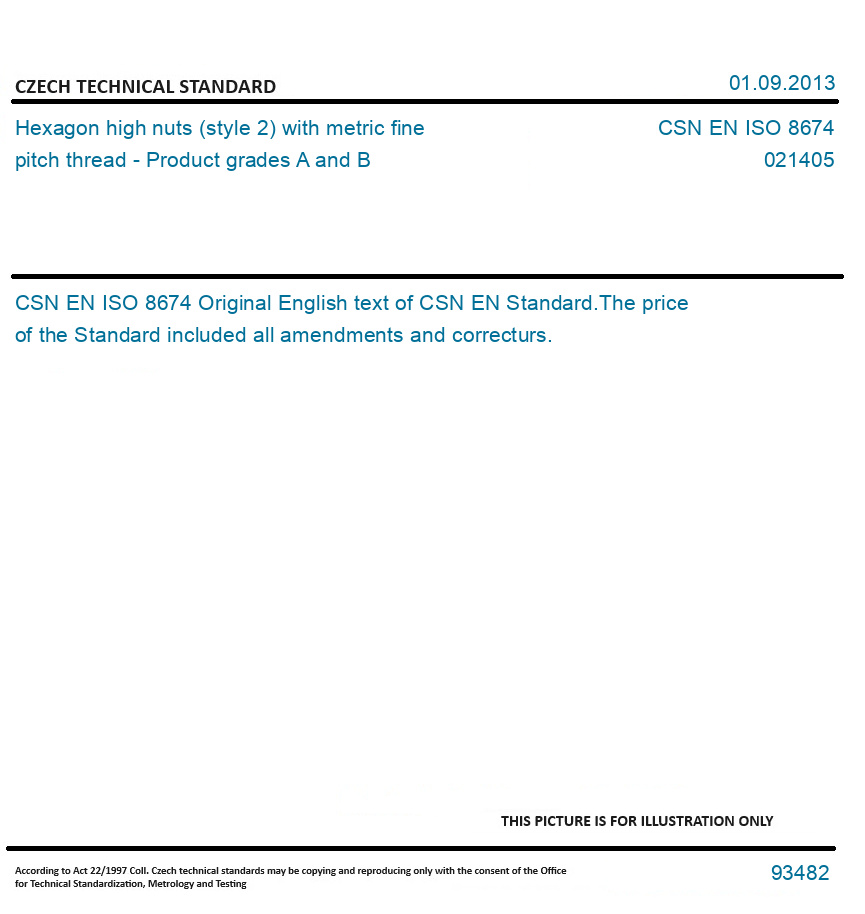 CSN EN ISO 8674 - Hexagon high nuts (style 2) with metric fine pitch ...