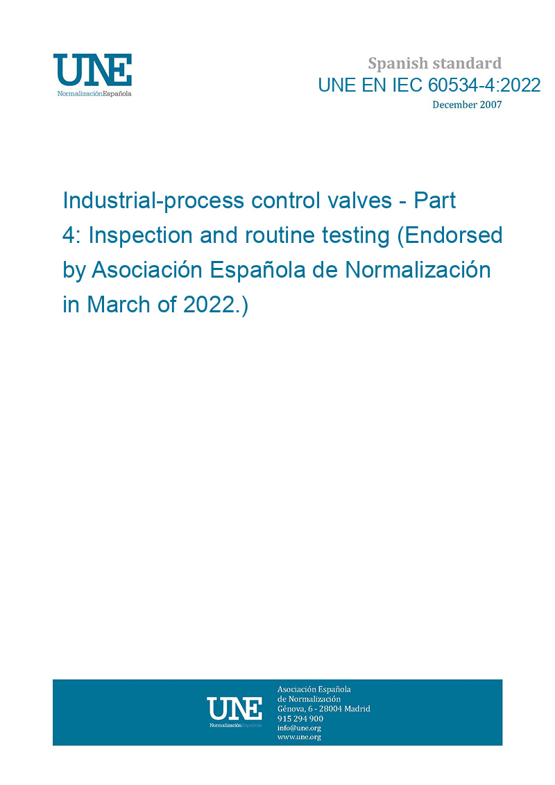 UNE EN IEC 60534-4:2022 Industrial-process control valves - Part 4 ...