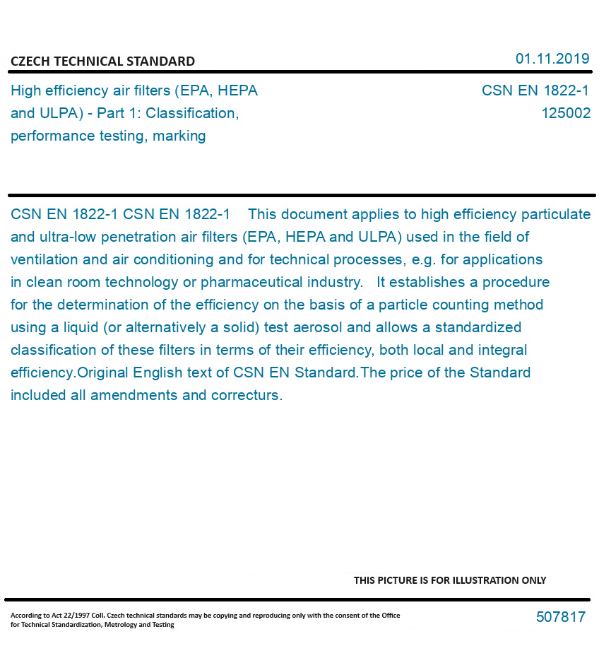 CSN EN 1822-1 - High efficiency air filters (EPA, HEPA and ULPA) - Part ...