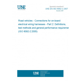 UNE EN ISO 8092-2:2007 Road vehicles - Connections for on-board ...