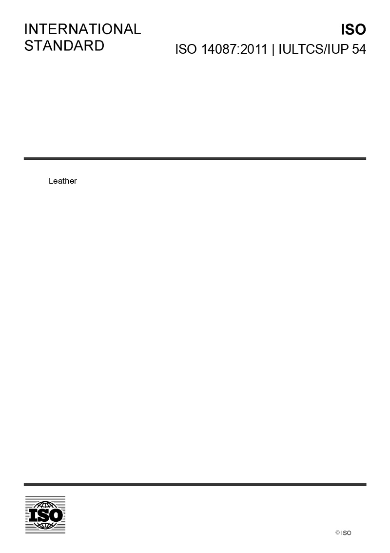 ISO 14087:2011 | IULTCS/IUP 54