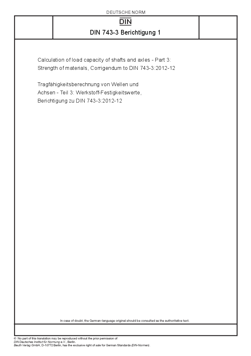DIN 743-3 Berichtigung 1