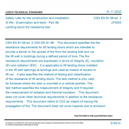 CSN EN 81-58 ed. 2 - Safety rules for the construction and installation ...