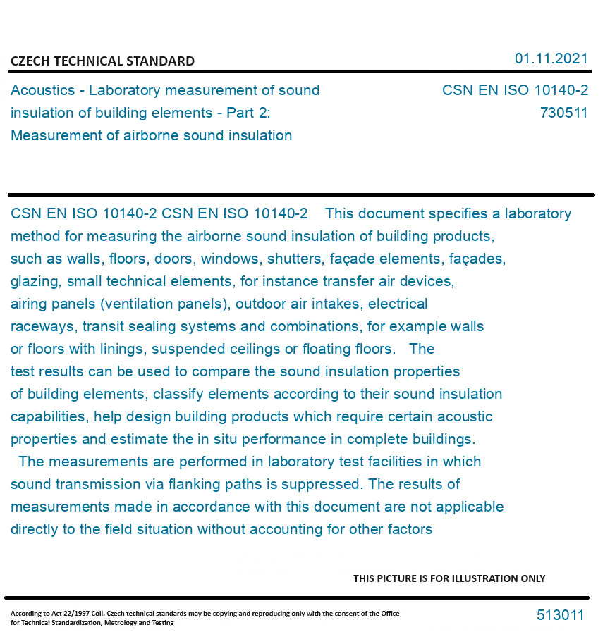 CSN EN ISO 10140-2 - Acoustics - Laboratory measurement of sound ...