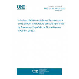 UNE EN IEC 60751:2022 Industrial platinum resistance thermometers and ...