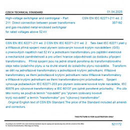 CSN EN IEC 62271-211 ed. 2 - High-voltage switchgear and controlgear - Part 211: Direct ...