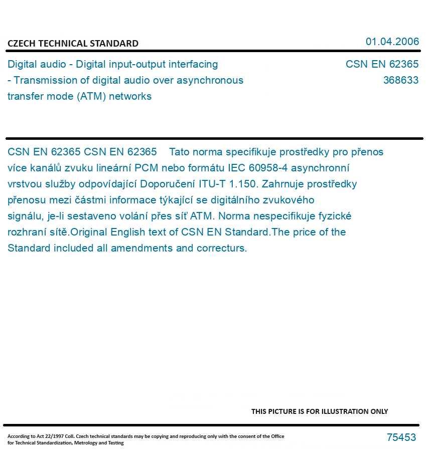 CSN EN 62365 - Digital audio - Digital input-output interfacing ...