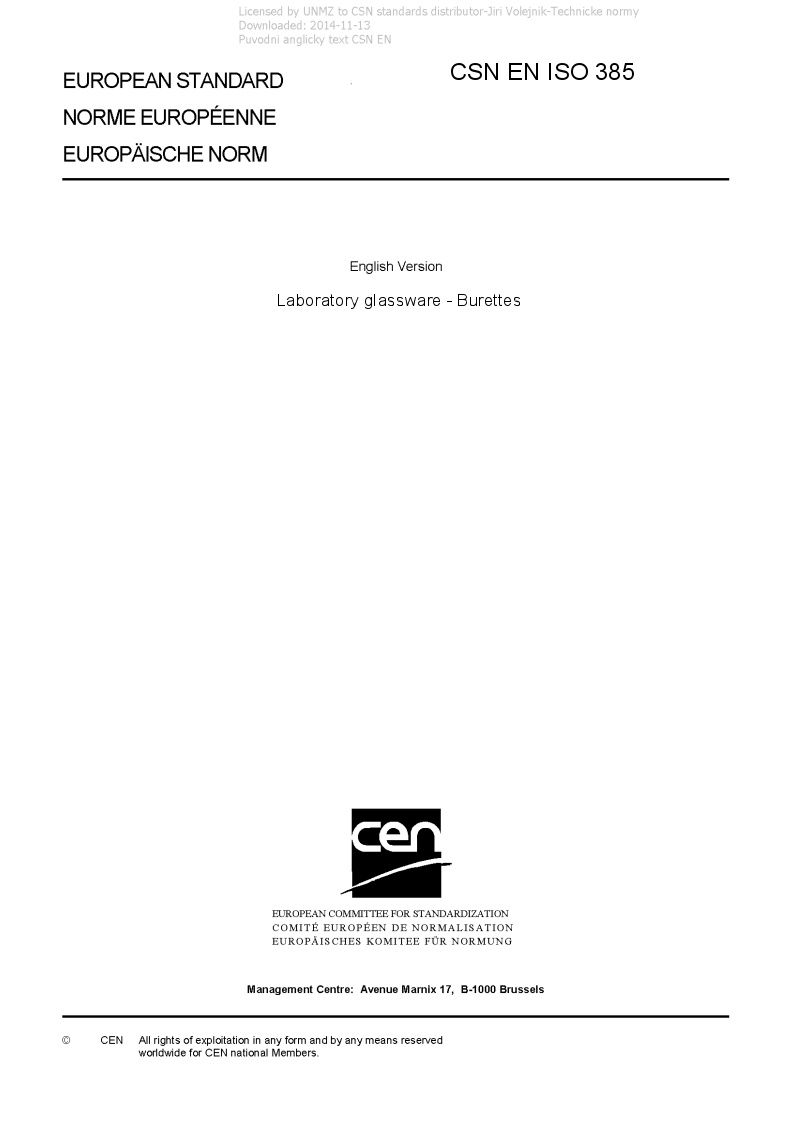 EN ISO 385 - European Standards