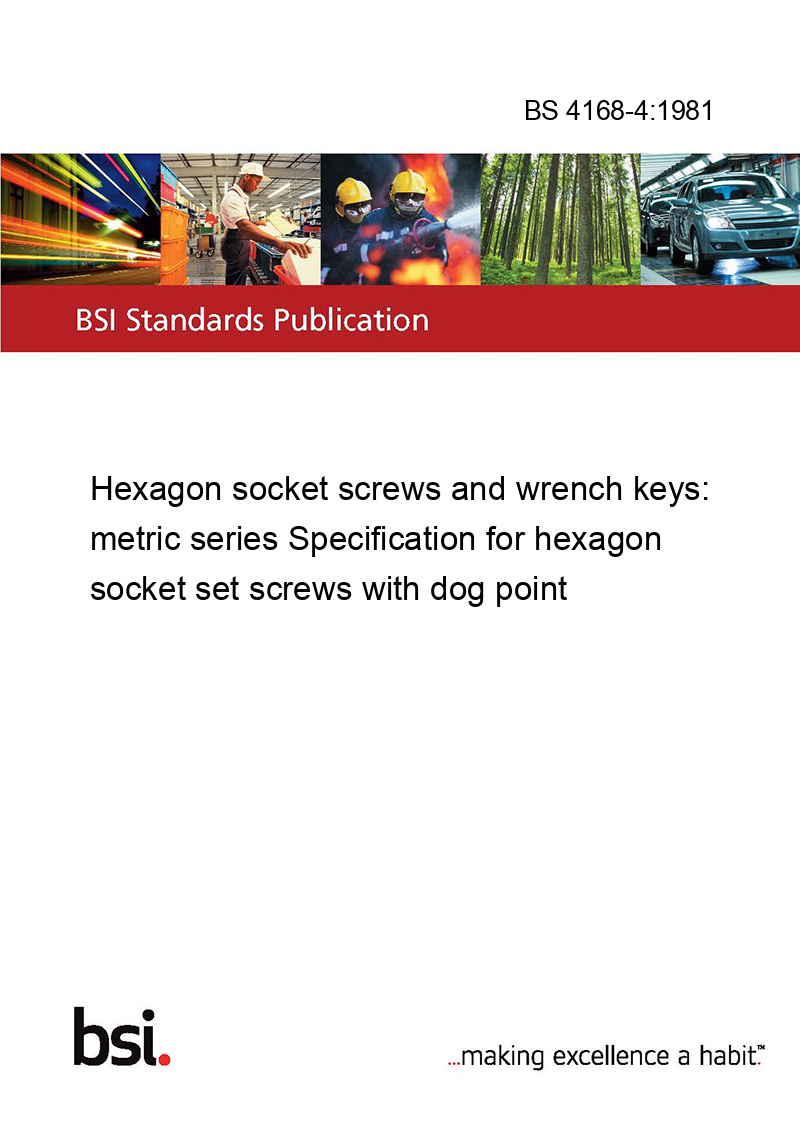 BS 4168-4:1981 Hexagon socket screws and wrench keys: metric series ...
