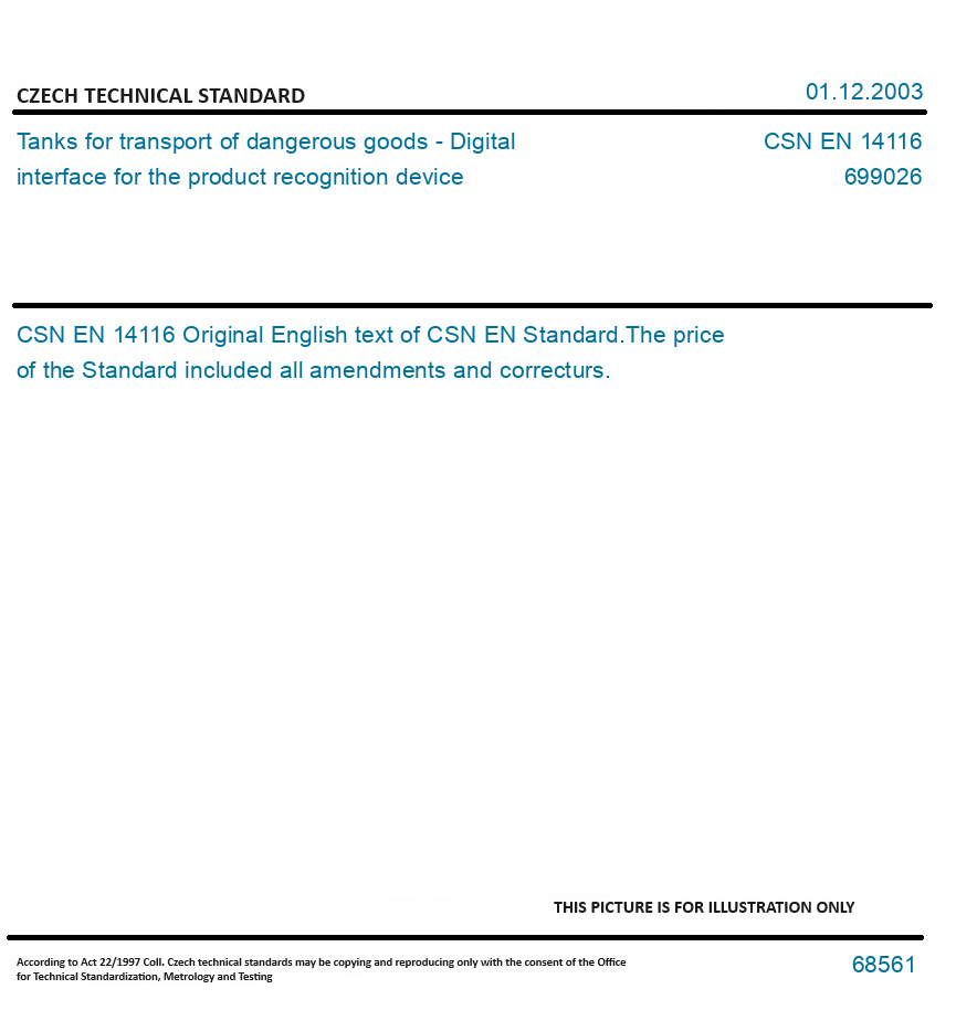 CSN EN 14116 - Tanks for transport of dangerous goods - Digital ...