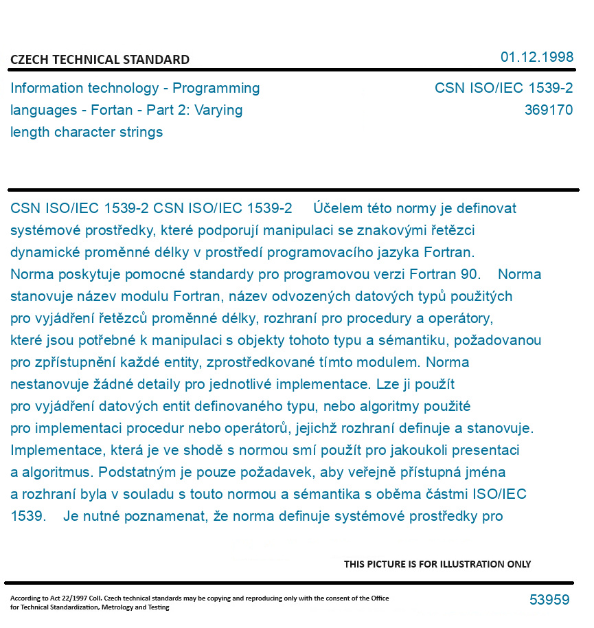 CSN ISO/IEC 1539-2 - Information technology - Programming languages - Fortan - Part 2: Varying ...