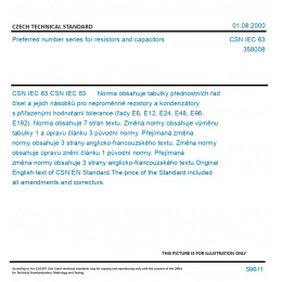 CSN IEC 63 - Preferred number series for resistors and capacitors