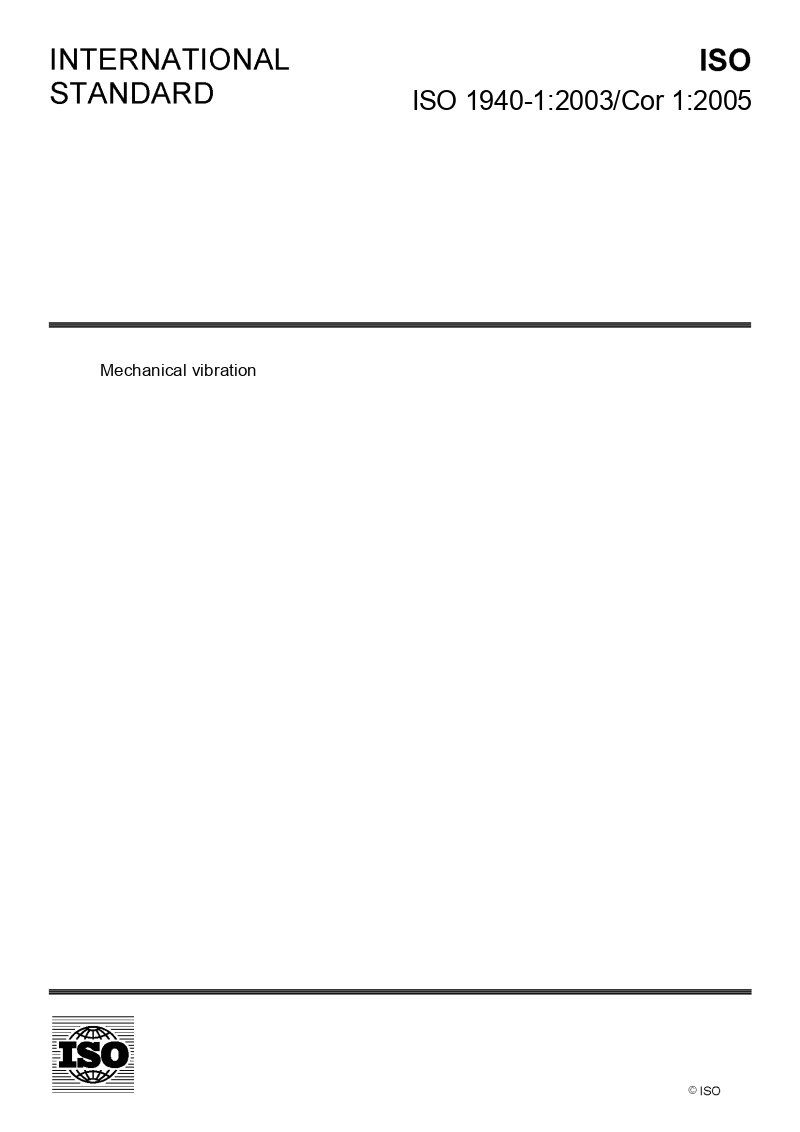 ISO 1940-1:2003/Cor 1:2005