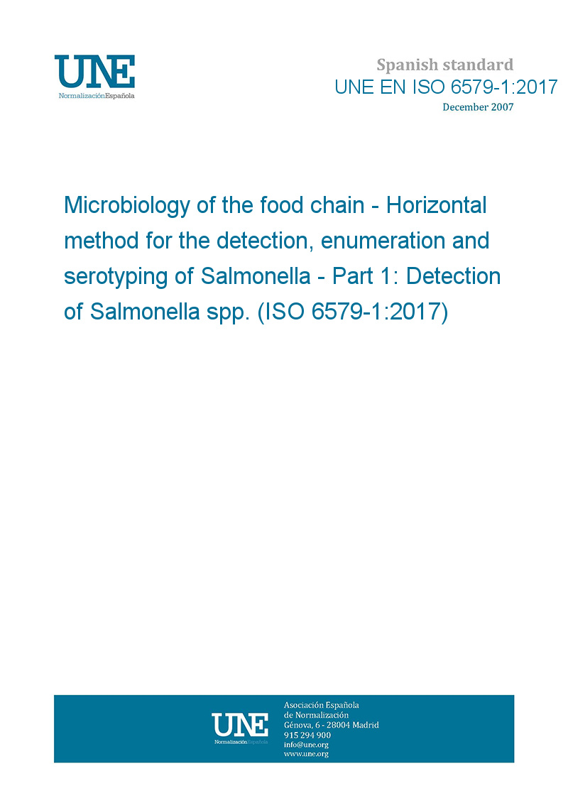 UNE EN ISO 6579-1:2017 Microbiology of the food chain - Horizontal ...