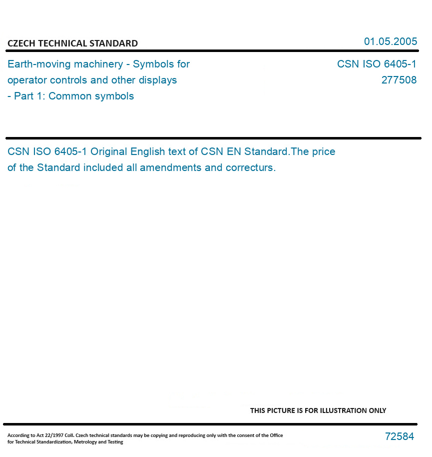 CSN ISO 6405-1 - Earth-moving machinery - Symbols for operator controls ...