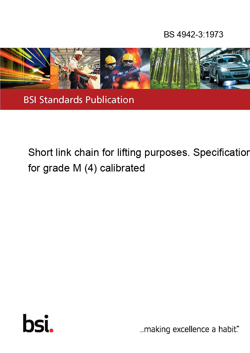 BS 4942-3:1973 Short link chain for lifting purposes. Specification for ...