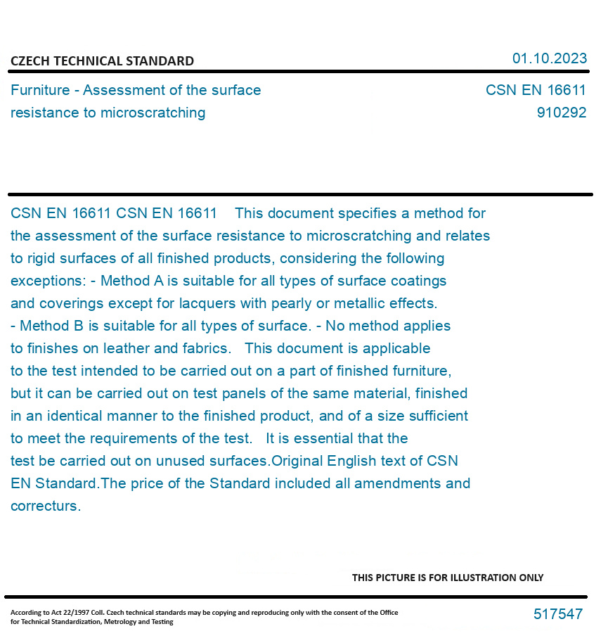 CSN EN 16611 - Furniture - Assessment of the surface resistance to ...