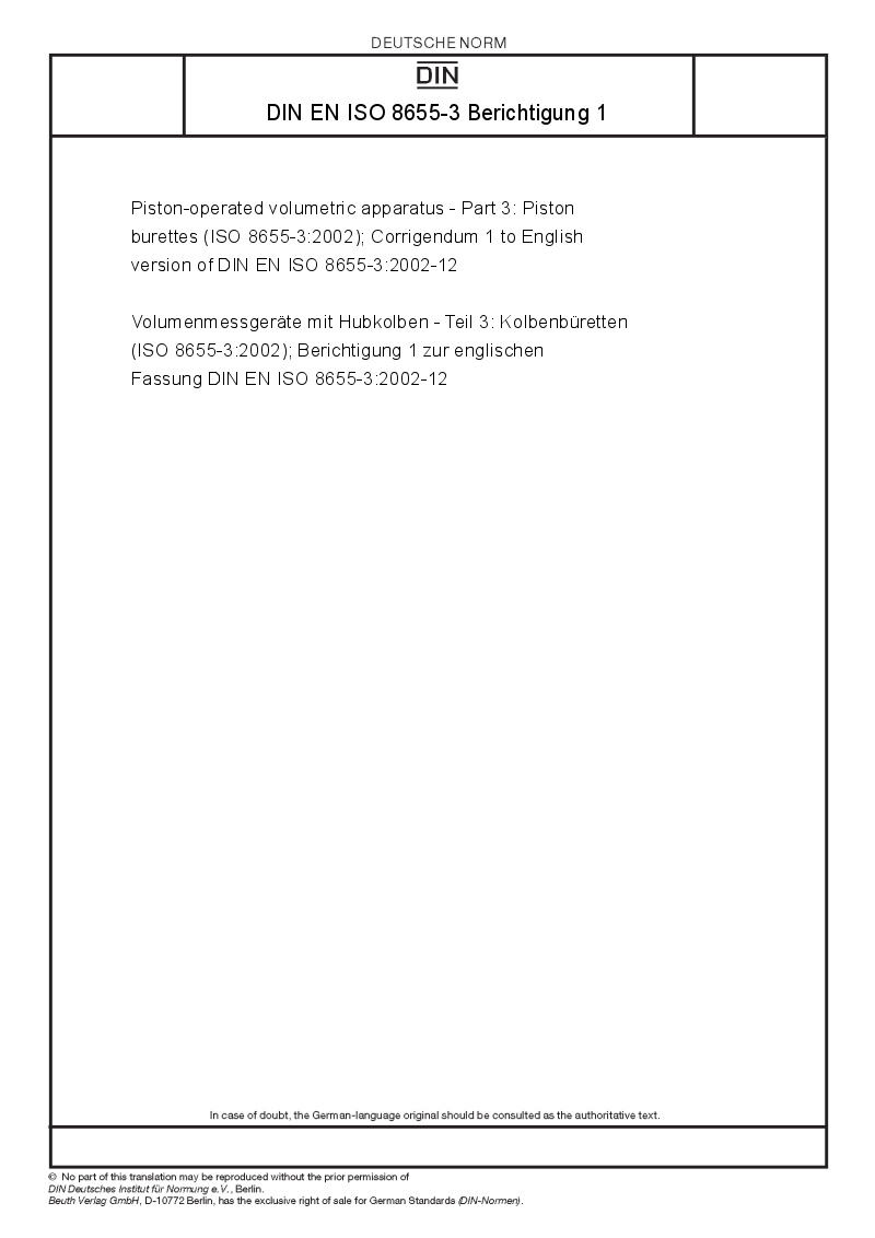 DIN EN ISO 8655-3 Berichtigung 1