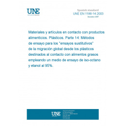 UNE EN 1186-14:2003 Materials and articles in contact with foodstuffs ...