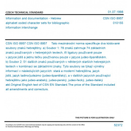 CSN ISO 8957 - Information and documentation - Hebrew alphabet coded ...