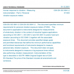 CSN EN ISO 8041-2 - Human response to vibration - Measuring instrumentation - Part 2: Personal ...