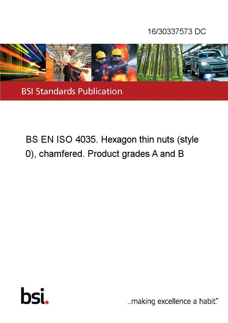 16/30337573 DC BS EN ISO 4035. Hexagon thin nuts (style 0), chamfered ...