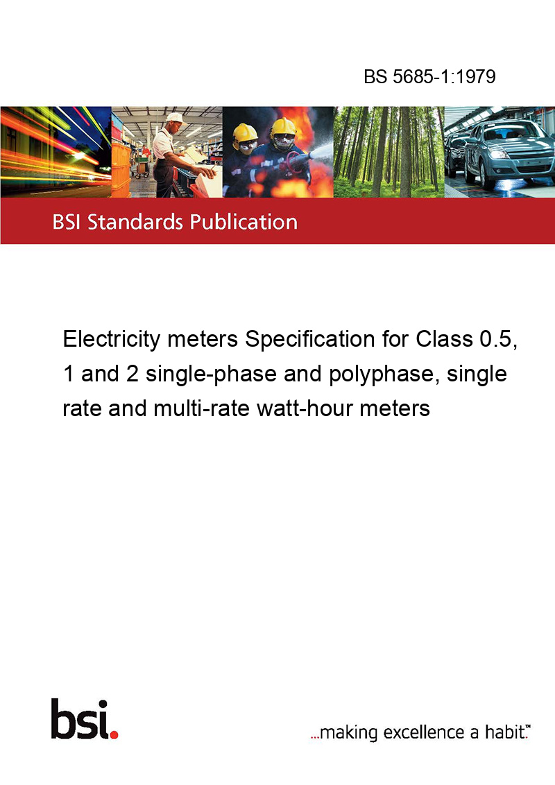 BS 5685-1:1979 Electricity meters Specification for Class 0.5, 1 and 2 ...