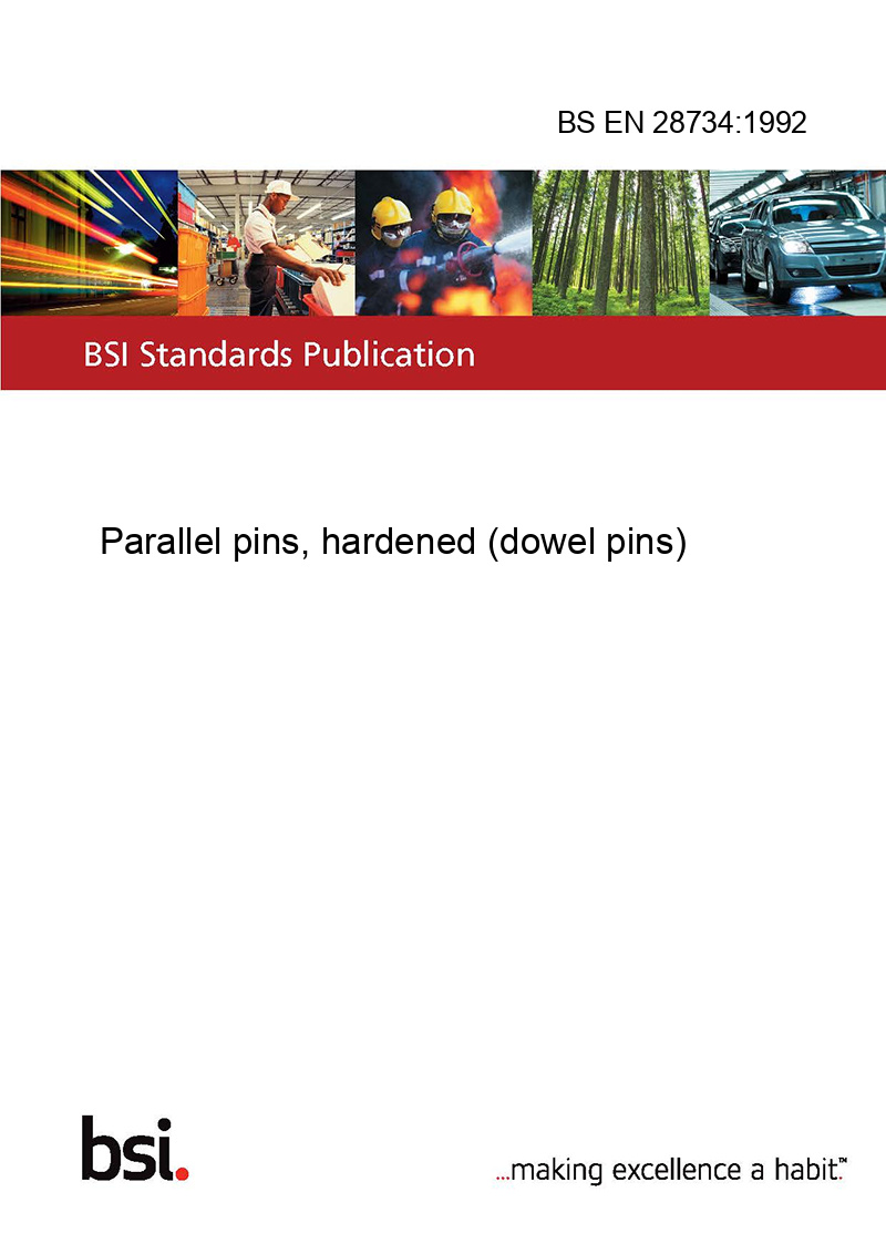 BS EN 28734:1992 Parallel pins, hardened (dowel pins)