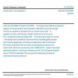 CSN EN ISO 9094 - Small craft - Fire protection