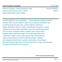 CSN EN 62056-61 - Electricity metering - Data exchange for meter ...