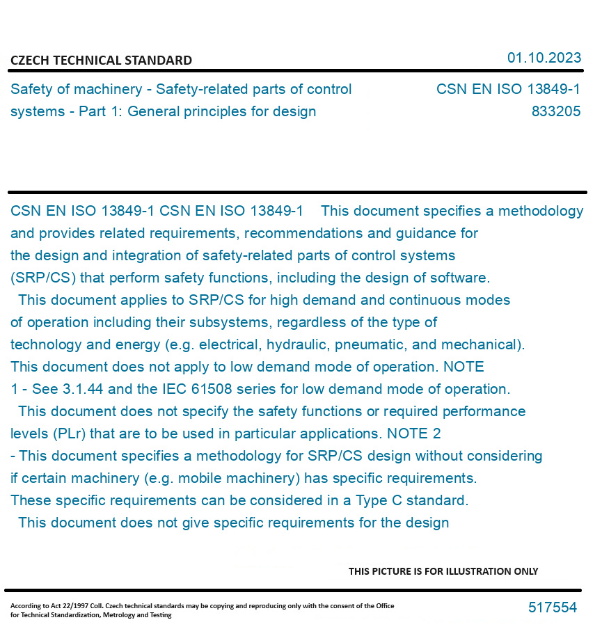 CSN EN ISO 13849-1 - Safety of machinery - Safety-related parts of control systems - Part 1 ...