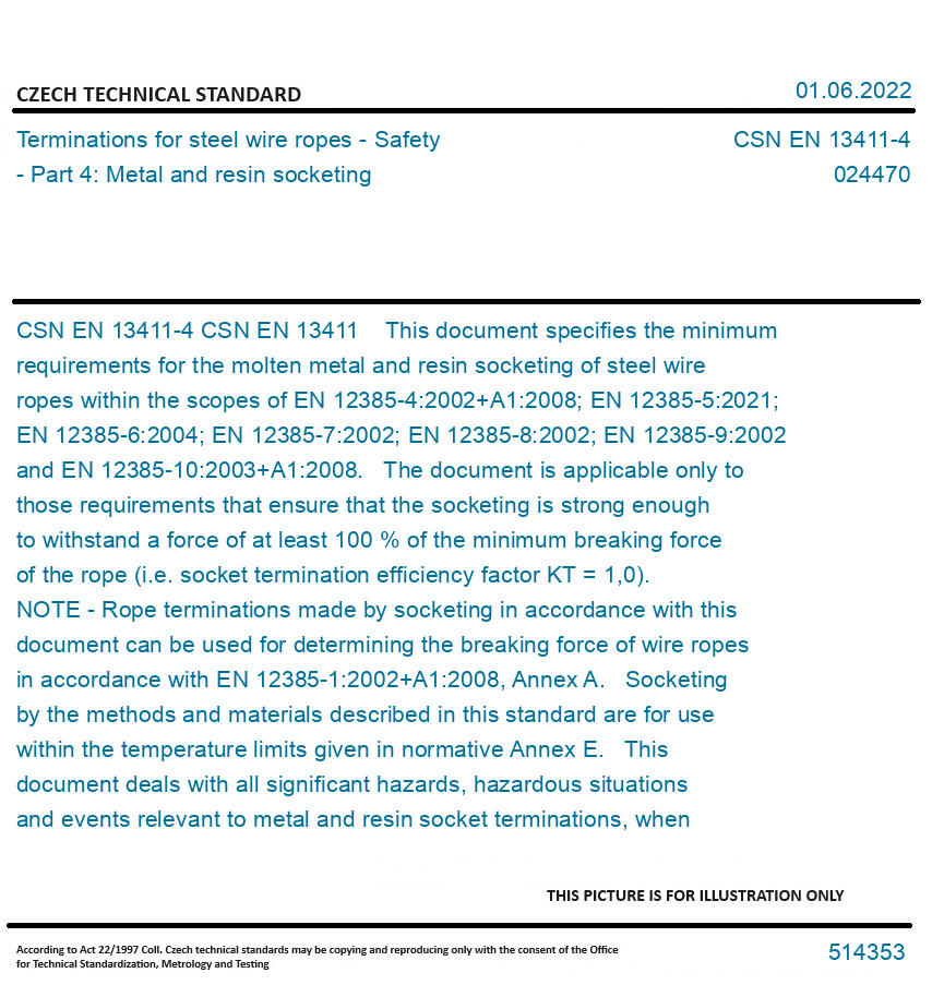 CSN EN 13411-4 - Terminations for steel wire ropes - Safety - Part 4 ...