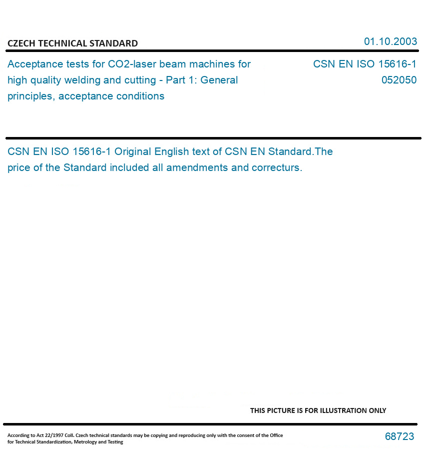 CSN EN ISO 15616-1 - Acceptance tests for CO2-laser beam machines for ...