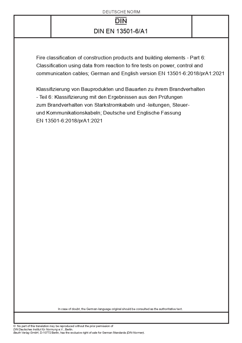 DIN EN 13501-6/A1