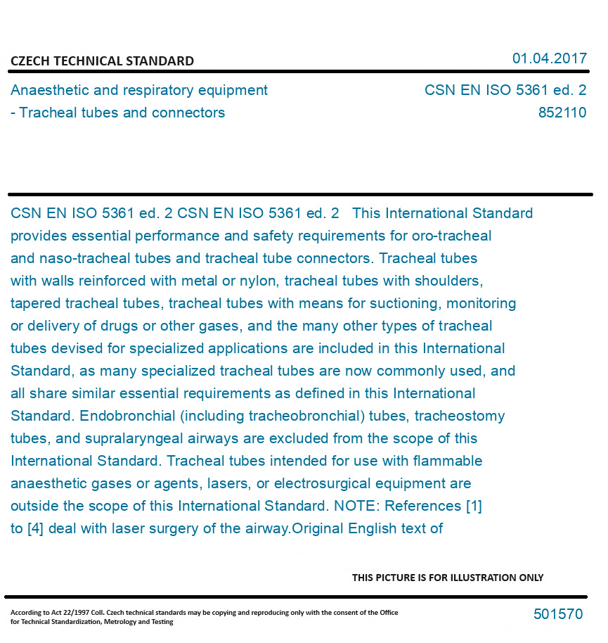 CSN EN ISO 5361 ed. 2 - Anaesthetic and respiratory equipment ...