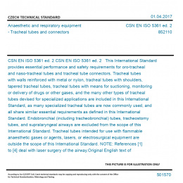 CSN EN ISO 5361 ed. 2 - Anaesthetic and respiratory equipment ...