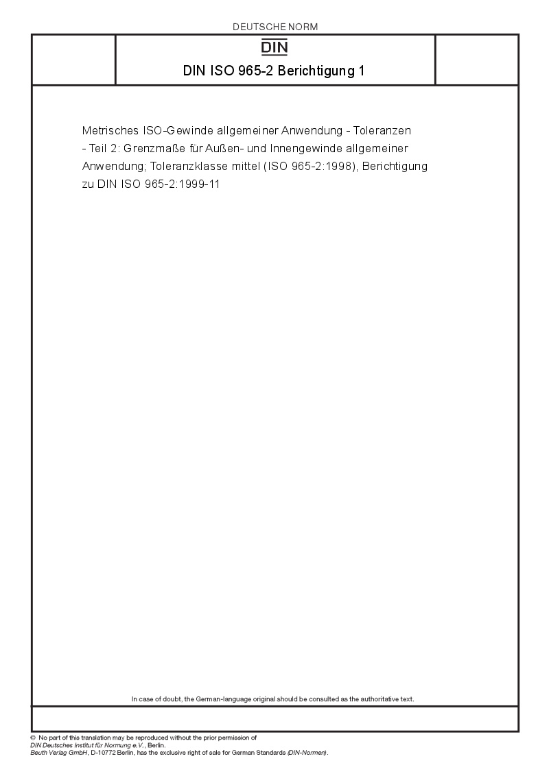 DIN ISO 965-2 Berichtigung 1