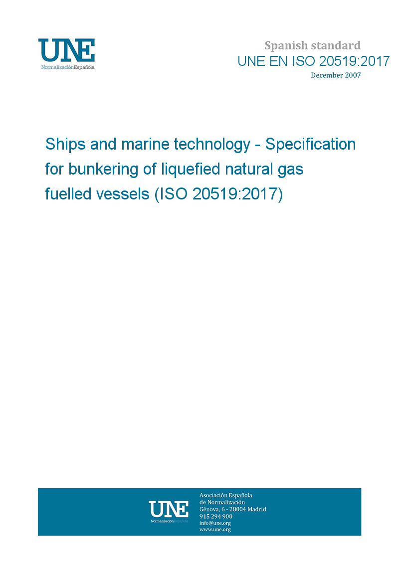 UNE EN ISO 20519:2017 Ships and marine technology - Specification for ...